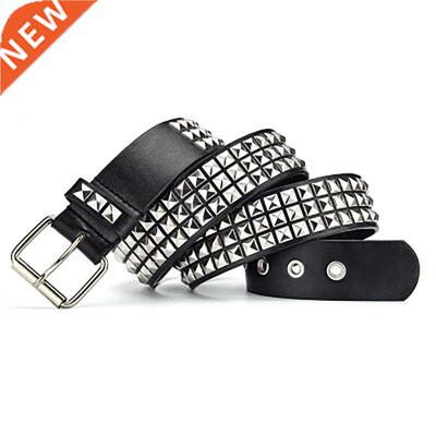 2021 new luxury square bead rivet belt metal pyramid straps