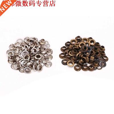 100x zilver en brons oogje + tool set voor 6mm lederen