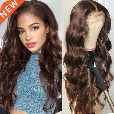 HirUGo Body Wve 4# Brown Lce Closure Humn Hir Wigs T P