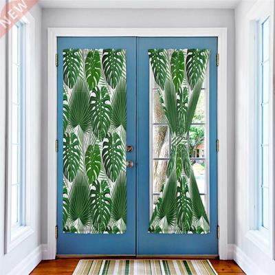 Green Natural Leaves Japanese Door Curtain for Living Room