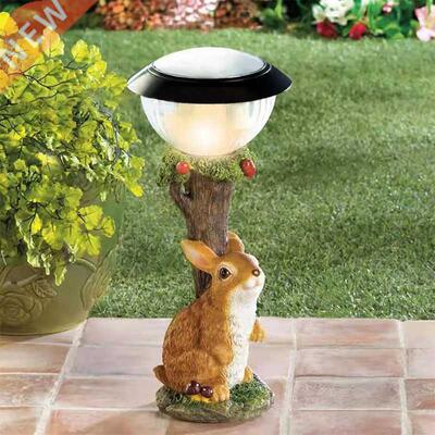 Garden Outdoor Solar Ornaments Resin Statue With LED Lights