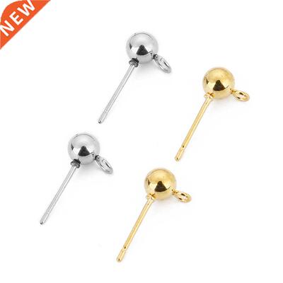 20pcs/lot Surgical Stainless Steel 3 4 5 6mm Round Ball Earr