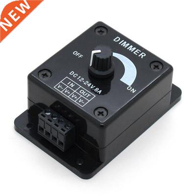 Black LED Dimmer Switch DC 12V 24V 8A Adjustable Brightness