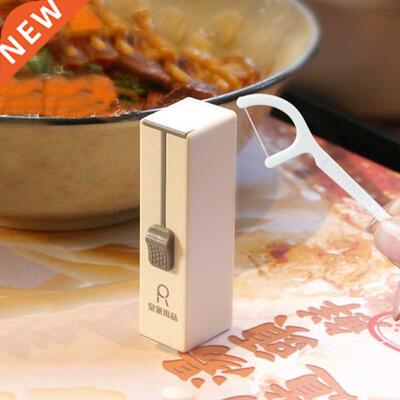 Portable Automatic Toothpicks Holder Floss Storage Box For F