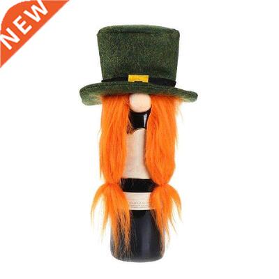 Xmas red Wine ottle Covers Cloth Plush Santa Claus eard