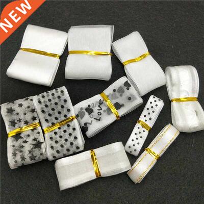 10Yards/pack Lots Styles white Mix 6-40MM Width Printed