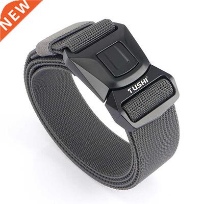 Elastic Mens Belts Zinc Alloy Pluggable Buckle Tactical Belt