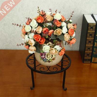 Creative Round Wrought Iron Potted Stander Flower Shelf