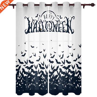 Hppy Hlloween Bt Swrm White Window Curtins Kitchen