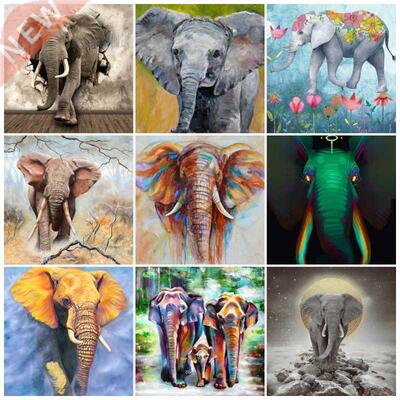 5D Diamond Painting Full Drill Elephant Diamond Mosaic Anima