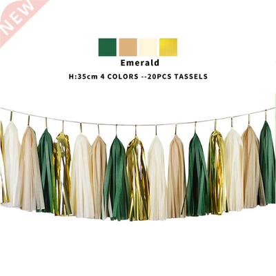 20pcs Multicolor  Tissue Paper Tassel Garland Sets Baby S