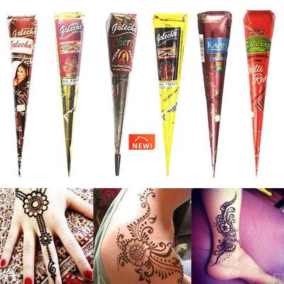 1Pcs Indian Henna Tattoo Paste Cone Body Paint Temporary