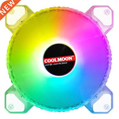 COOLMOON 120mm Cooling Fan Mute RGB 4PIN 12V Lighting Fan De