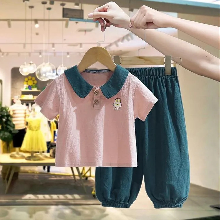 女童套装2023新夏季1时髦洋气3儿童短袖两件套4小女孩5岁宝宝夏装_虎窝淘