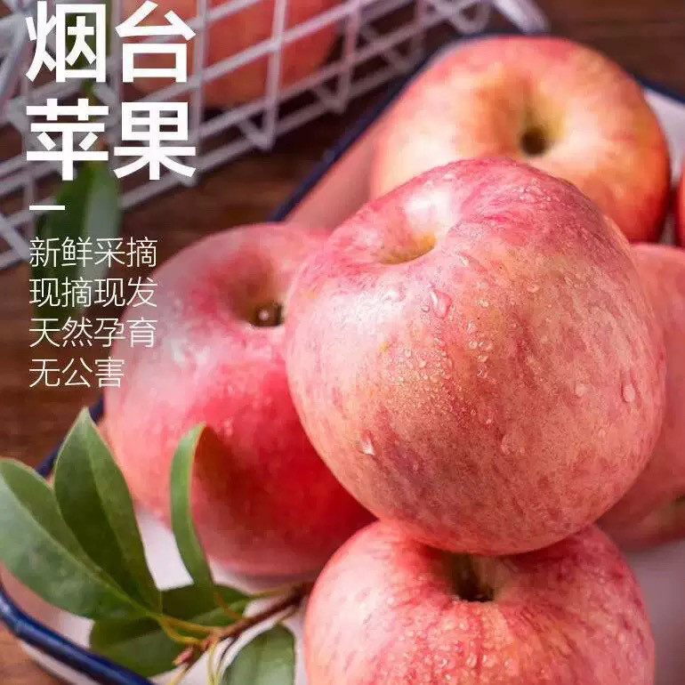 山东烟台红富士3斤苹果水果新鲜整箱包邮应当季冰糖心栖霞平果5