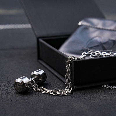 XMASTER哑铃项链周边配件不锈钢小巧挂饰玩具