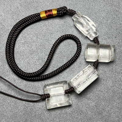 水晶汉三宝吊坠挂件老料翁仲刚卯司南佩工字玉佩玉坠腰佩配饰挂件