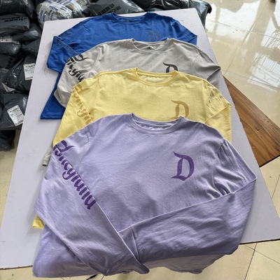 出口订单 乐园版周边 多巴胺美式复古圆领长袖春秋男女t恤薄款649
