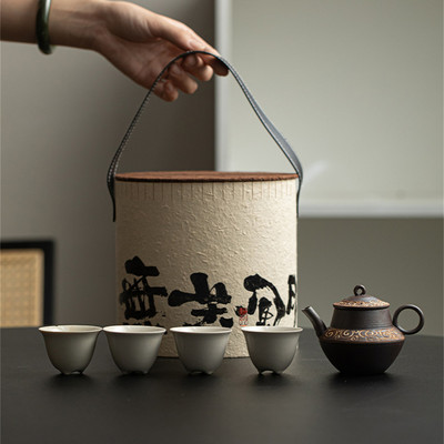 老岩泥茶壶一壶四杯整套茶具套装