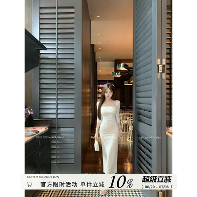 白色蕾丝吊带连衣裙女