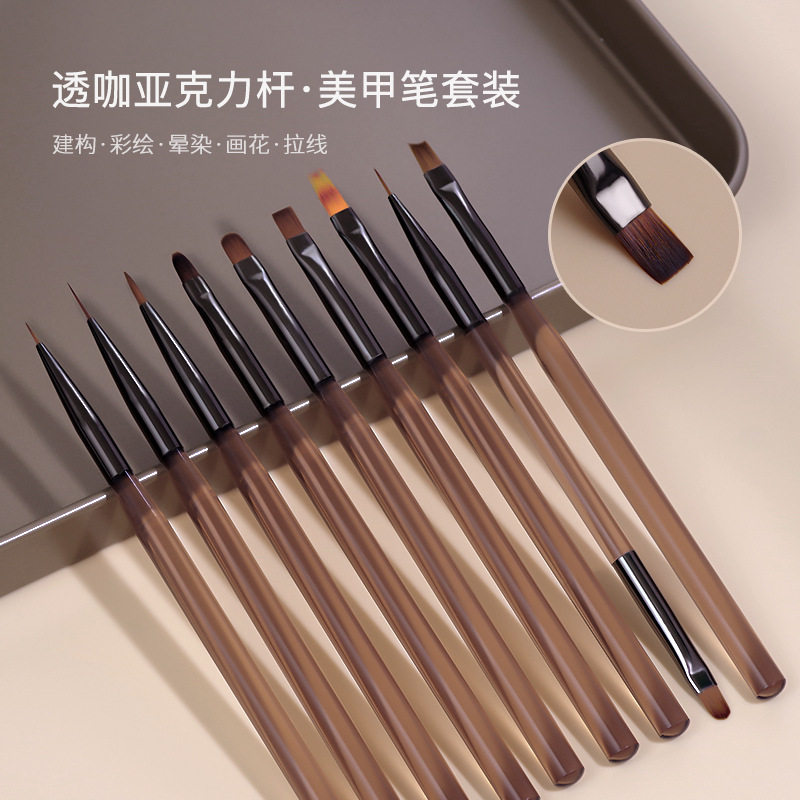 美甲笔刷万能笔双头笔法式笔专业彩绘拉线笔晕染渐变法式光疗笔