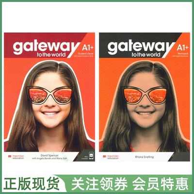 麦克米伦中学英语教材 Gateway to the World A1+ Student's Book and Workbook with App Digital 一级学生用书练习册 带帐号