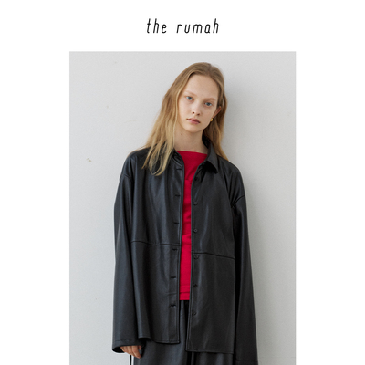 长袖衬衫therumah蛋白皮腰带廓形