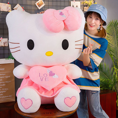 KT猫玩偶hellokitty猫咪公仔毛绒玩具凯蒂哈喽布娃娃抱枕女生礼物
