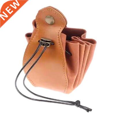 Retro Dice Bag Leather Drawstring Pouch 4.7x3.5 Inch Dice