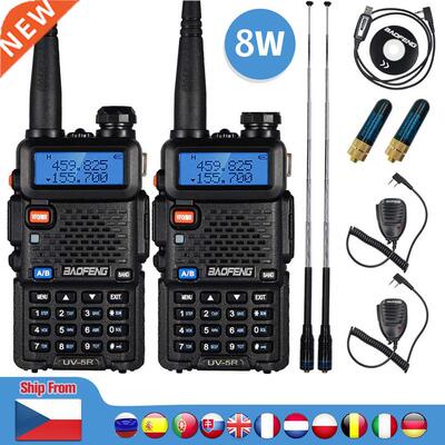2pcs Real 8W Baofeng UV-5R Walkie Talkie UV 5R High Power Am