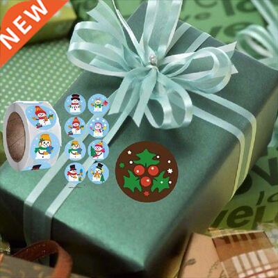 1000Pcs Sticker Candy Bags Christmas Gift Box Round Labels