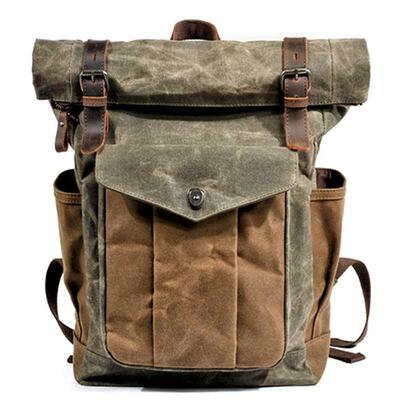 MUCHUAN Luxury Vintage Backpacks for Men Oil Wax Leather T