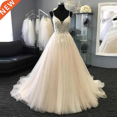 BEPEITHY V Neck Spaghetti Straps Long Evening Dress Party El