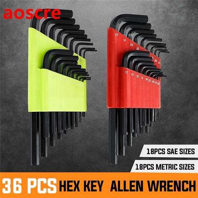 36Pcs Allen Key Set Metric/Sae Hex Wrench Screwdriver Set He