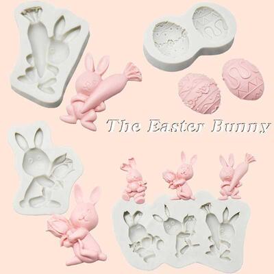 Easter Rabbit Fondant Silicone Mold Carrot Cake Tools
