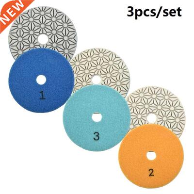 3PCS 4 Inch 100mm Dry/Wet Dimond 3 Step Polishing Pds Grn