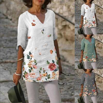 shirt women Long Sleeve shirts Lapel ladies Blue for Tops