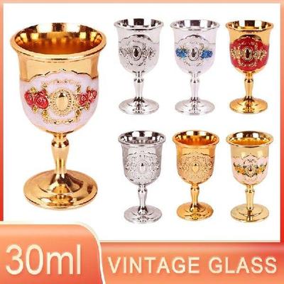 30ml Metal Wine Glasses Retro Wine Cup Goblet Champagne