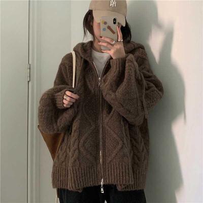 Women Autumn Winter Oversize Knitted Cardigan Casual 2022 Ho