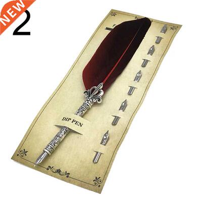 Vintage Feather Quill Dip Fountain Pen Calligraphy Writing S