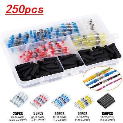 250pcs Electri Heat Shrink Wire Connectors Solder