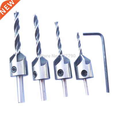 4pcs Hss 5 Flute Three Sharp Countersink Drill Bit Set Reame