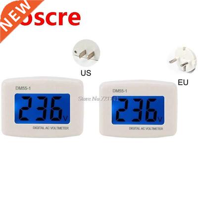 NEW DM55-1 AC 80-00V Voltage Meter Plug Volt Meter LCD Digi