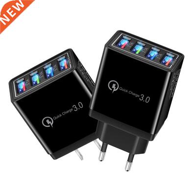 Portable 3.1A Quick Charging Home Travel EU/US Plug 4 USB Po