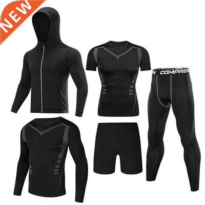 5pcs / set Men's Tracksuit Gym ess Compression Sport