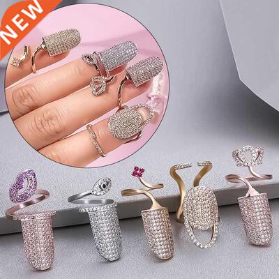 Pave Setting Full Rhinestone Nail ver Crown Ring Eyes Lips H