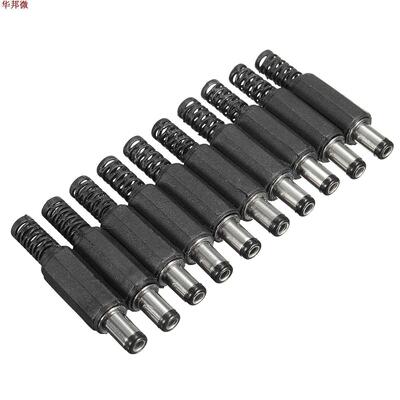 Excellway 10Pcs 5.5x2.1mm DC Power Male Solder arrel Tip Pl
