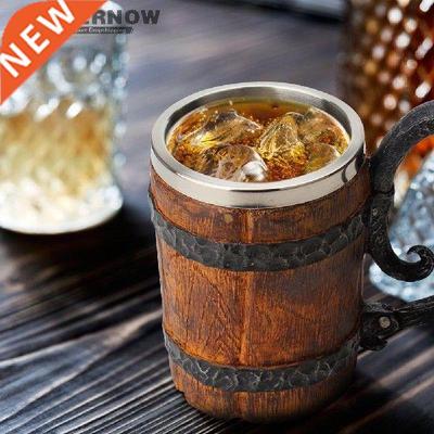 Creative Simulation Wooden Barrel Beer Cup Double Wall