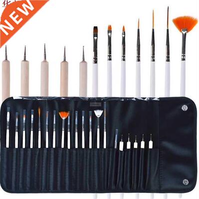 20pcs nail art brushes with bag nail UV gel brush dotting pe