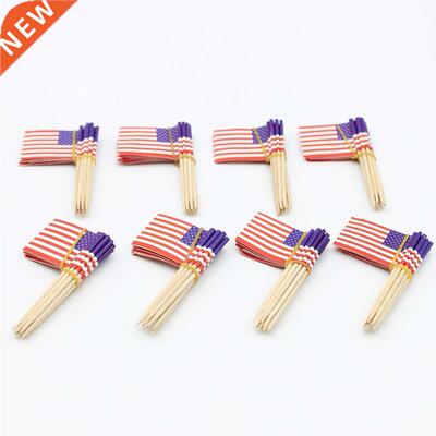 American Flag Picks Food Mini Fruit Toothpick Paper Flag